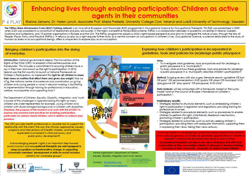 Conference poster: Enhancing lives through enabling participation ...